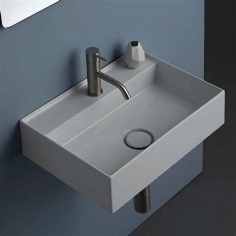 Lavabo cerámico suspendido Sun x cm disponible en diferentes colores