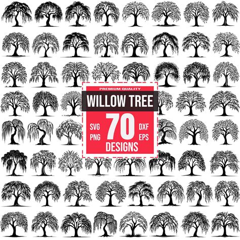 Willow Tree Svg Bundle Willow Tree Vector Willow Tree Design Willow