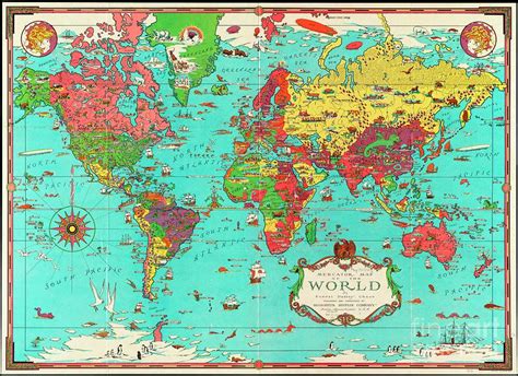Mercator Map Of The World 1931 Drawing By Lisa Tracy