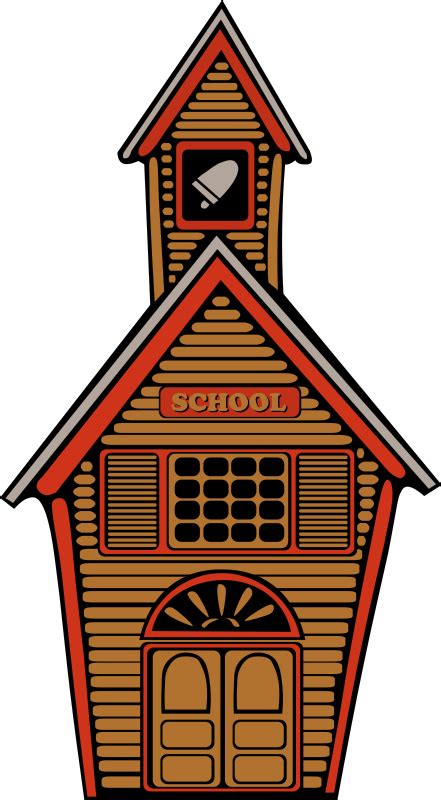 Classic One Room Schoolhouse Illustration Educational Clip Art