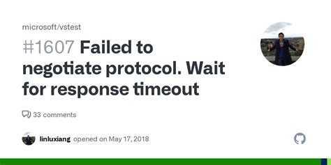 Failed To Negotiate Protocol Wait For Response Timeout Issue Microsoft Vstest Github