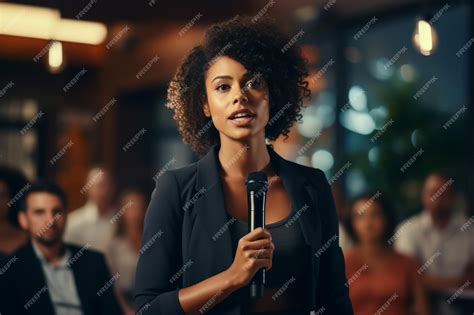 Premium Photo Speaker Giving A Speech To A Diverse Audience Young