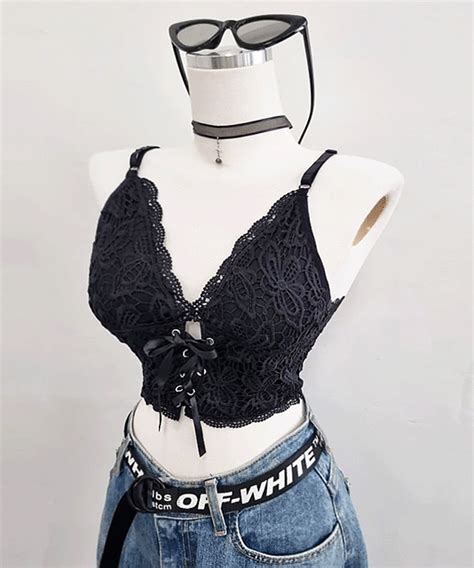 2color캡내장발레코어 코르셋 레이스 리본크롭나시 에이블리