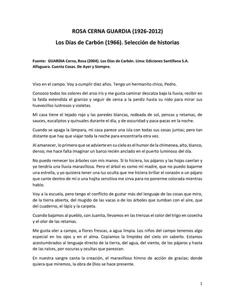 Los Días De Carbón Libro De Literatura Rosa Cerna Guardia 1926