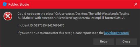 Serializerpugi Ill Formed Xml Studio Bugs Developer Forum Roblox