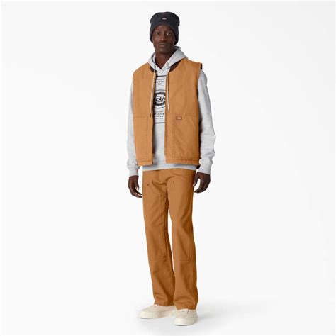 Stonewashed Duck High Pile Fleece Lined Vest Dickies Us