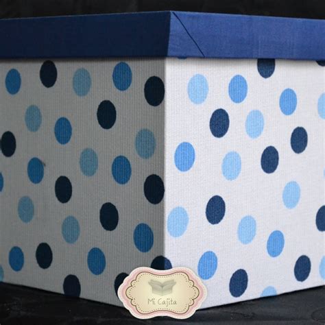 Caja De Fibrof Cil Simil Madera Decorada Forrada En Tela Tama O X X Cm Micajita