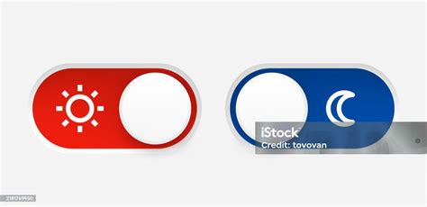 Interface Toggle Buttons Set Day Night Switch 3d Vector Element Idolated On White Background