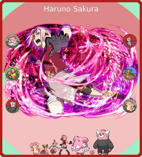 Sakura Haruno Pokemon X Naruto Team By Luxrayheart
