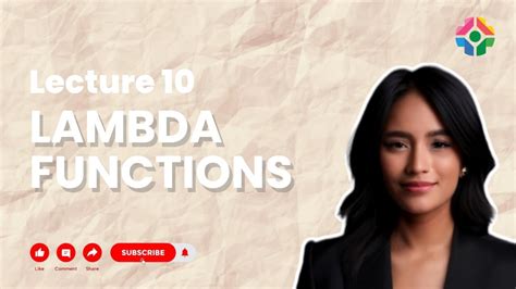Lecture 10 Lambda Functions Youtube