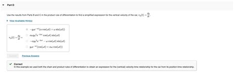 Solved Part D Use The Results From Parts B And C In The Chegg