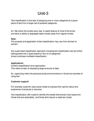 Unit 3 NLP Nlp Unit 3 CHAPTER 4 Text Classi Cation Organizing Is
