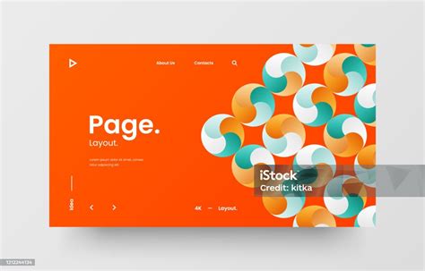 응답 웹 디자인 프로젝트 개발을위한 창조적 인 수평 웹 사이트 화면 부분 추상 기하학적 패턴 배너 레이아웃 모형 회사 방문 페이지 블록 벡터 일러스트 템플릿입니다 0명에