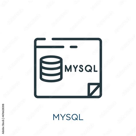 Mysql Thin Line Icon Sql Round Linear Icons From Programming Concept Isolated Outline Sign