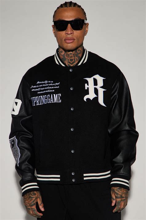 Spring Game Varsity Jacket Black Fashion Nova Mens Casual Jackets