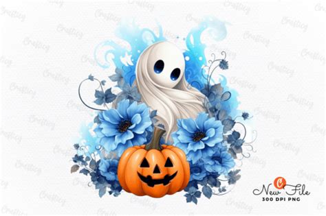 Cute Ghost Halloween Sublimation Clipart Graphic By Crafticy · Creative
