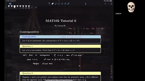 21F MAT102 Tutorial 6 TUT9113 YouTube