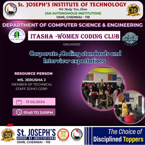 Cse St Josephs Institute Of Technology On Linkedin Sjit Codingclub