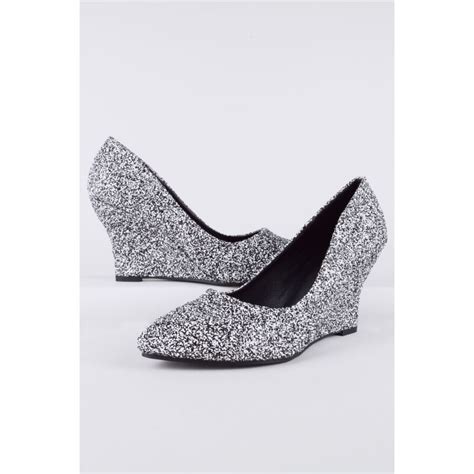 Sparkly Black Wedges