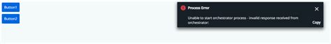 unable to start orchestrator process invalid response received from