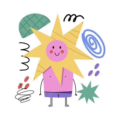 Premium Vector Abstract Geometric Character Basic Star Figure With