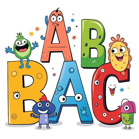 Colorful Cartoon Letters Abc With Happy Monsters Premium Ai Generated