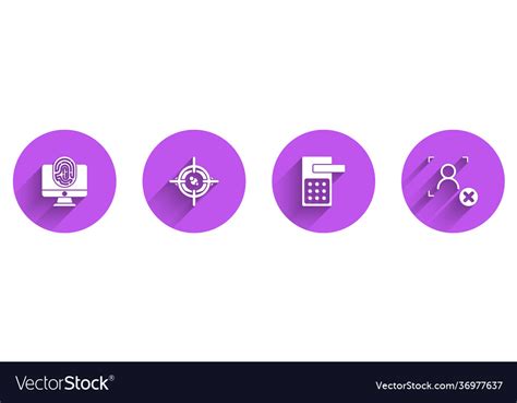 Set Monitor With Fingerprint Eye Scan Digital Vector Image