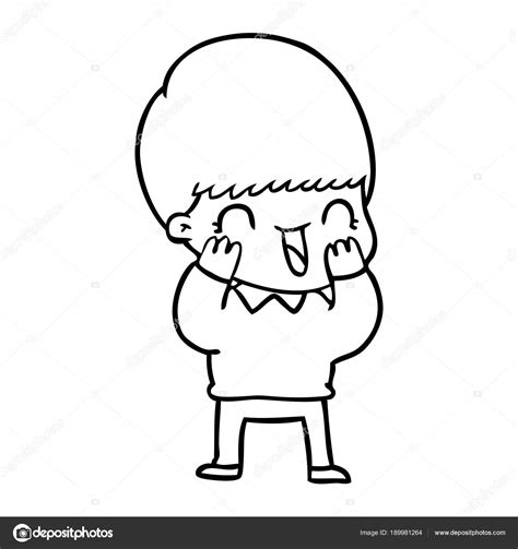 Векторная Иллюстрация Счастливого Мультяшного Мальчика Стоковый вектор ©lineartestpilot 189981264