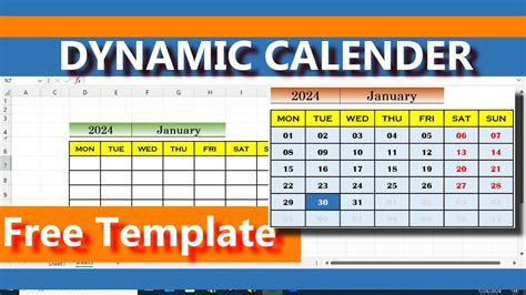 Dynamic Calender In Ms Excel Best Excel Tutorial Youtube