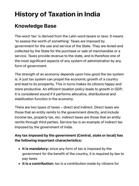 History Of Taxation In India Tax Structure From Past To Present