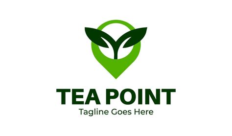 Tea Point Logo Design Template With Tea Icon And Point Perfect For