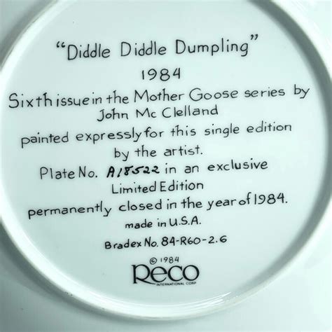 Other Diddle Diddle Dumpling Limited Edition Collectible Plate Poshmark