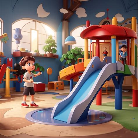 Animated Learning Playground Premium Ai Generated Image