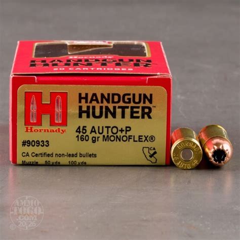 45 Acp Auto Ammunition For Sale Hornady 160 Grain Solid Copper