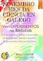 BIBLIOTECA EPB Novembro Mes Da Ciencia En Galego