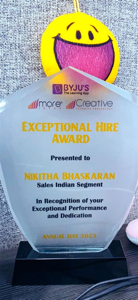 Nikitha Bhaskaran On Linkedin Proudmoment Byjus Gcc Workhard Awards2023 Getmotivated 11