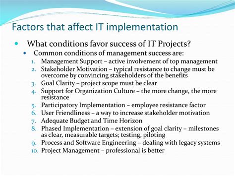 Ppt Factors Affecting It Implementation Part 3 Powerpoint Presentation Id 2606525