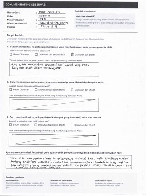 Dokumen Rating Observasi Pdf