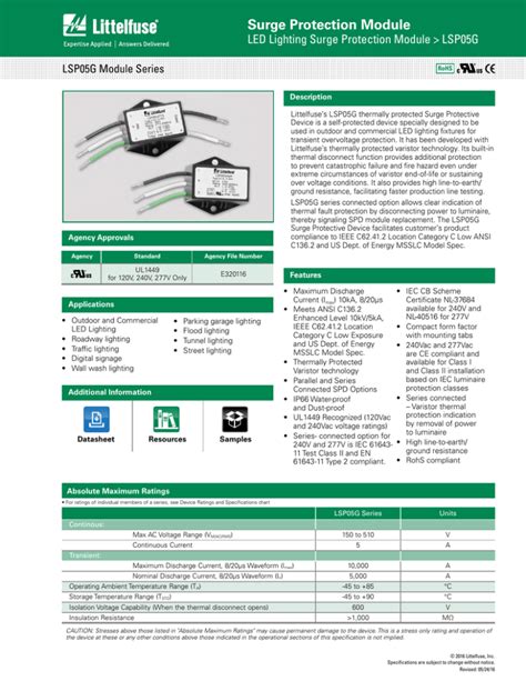 Datasheet Littelfuse