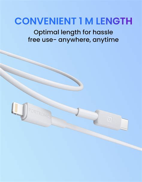Shop Portronics Konnect Link Cl 27 W Type C To 8 Pin Cable