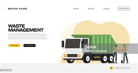 랜딩 페이지 템플릿 웹 사이트 배너 광고 및 마케팅 자료 온라인 광고 비즈니스 프레젠테이션 등에 대한 폐기물 관리 개념 벡터 일러스트레이션 독성 폐기물에 대한 스톡 벡터