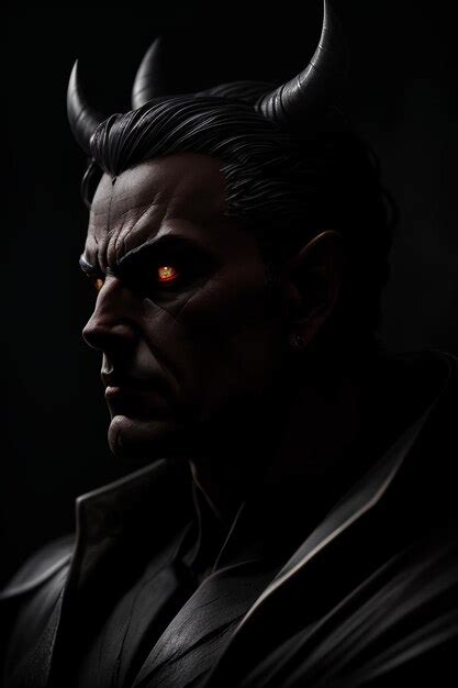Premium AI Image A Man With A Red Eye And A Black Jacket With A Collar Around His Neck