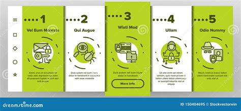 Cipher Data Protection Vector Onboarding Mobile App Page Screen Stock Vector Illustration Of