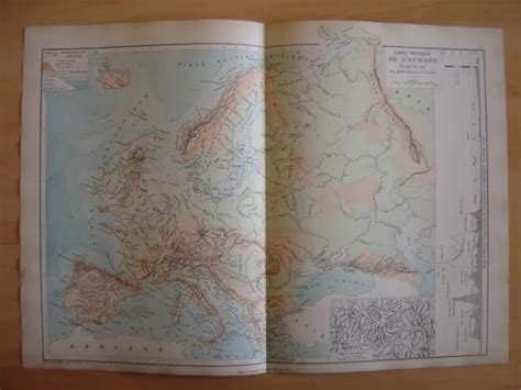 CARTE GÉOGRAPHIQUE CARTE physique de l Europe Relief du Sol Mont Kasbek
