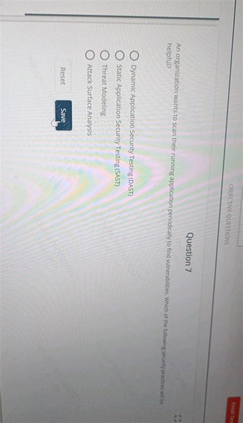 OBJECTIVE QUESTIONS Fanter Question 7 An StudyX