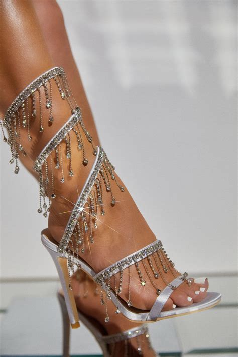 Miss Lola Mariah Silver Embellished Around The Ankle Coil Heels