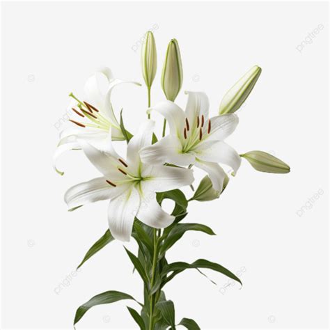 활짝 핀 흰 백합 꽃 투명한 백합 Png 일러스트 및 Psd 이미지 무료 다운로드 Pngtree