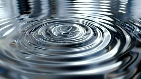 Close Up Of Concentric Ripples On A Calm Water Surface Showing Reflections And Subtle Color