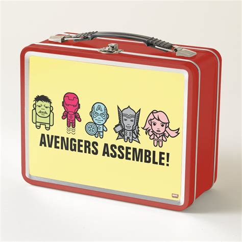 Avengers Assemble Stylized Line Art Metal Lunch Box Zazzle Avengers Metal Lunch Box Line Art