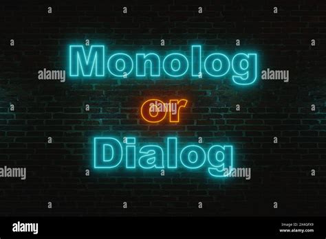 Monolog Or Dialog Monolog Or Dialog Brick Wall At Night With The Text